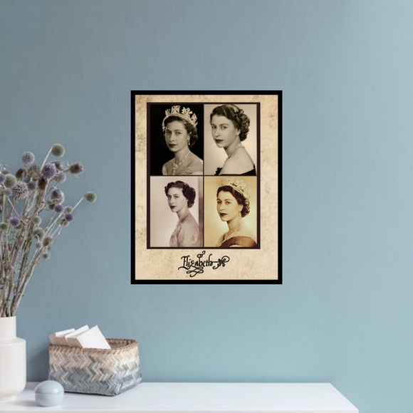 Iconic Legend | Wall Decor | Queen Elizabeth Ii Art Framed Collage ...